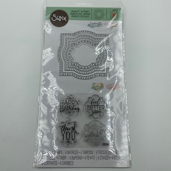 Sizzix | Office | 6 Framelits Sizzix Dies With 4 Stamps Sizzix 66359 | Poshmark